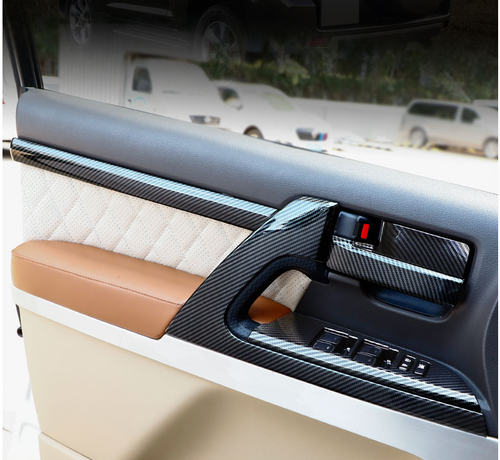 For Toyota Land Cruiser 2008-2021 Carbon Fiber ABS Inner Door Armrest ...