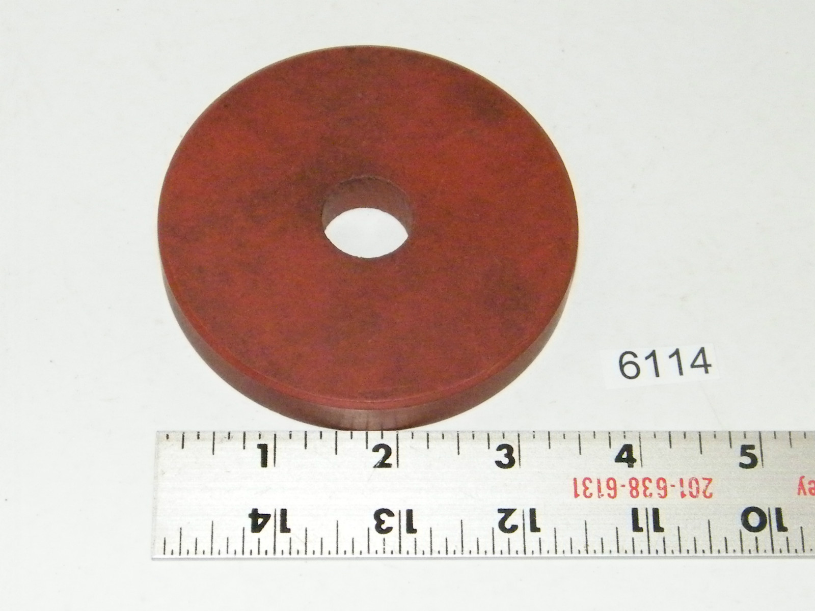 Large Red Valve Disc Unmarked Measures 3 17/32 OD x 33/64 Thick Center ...