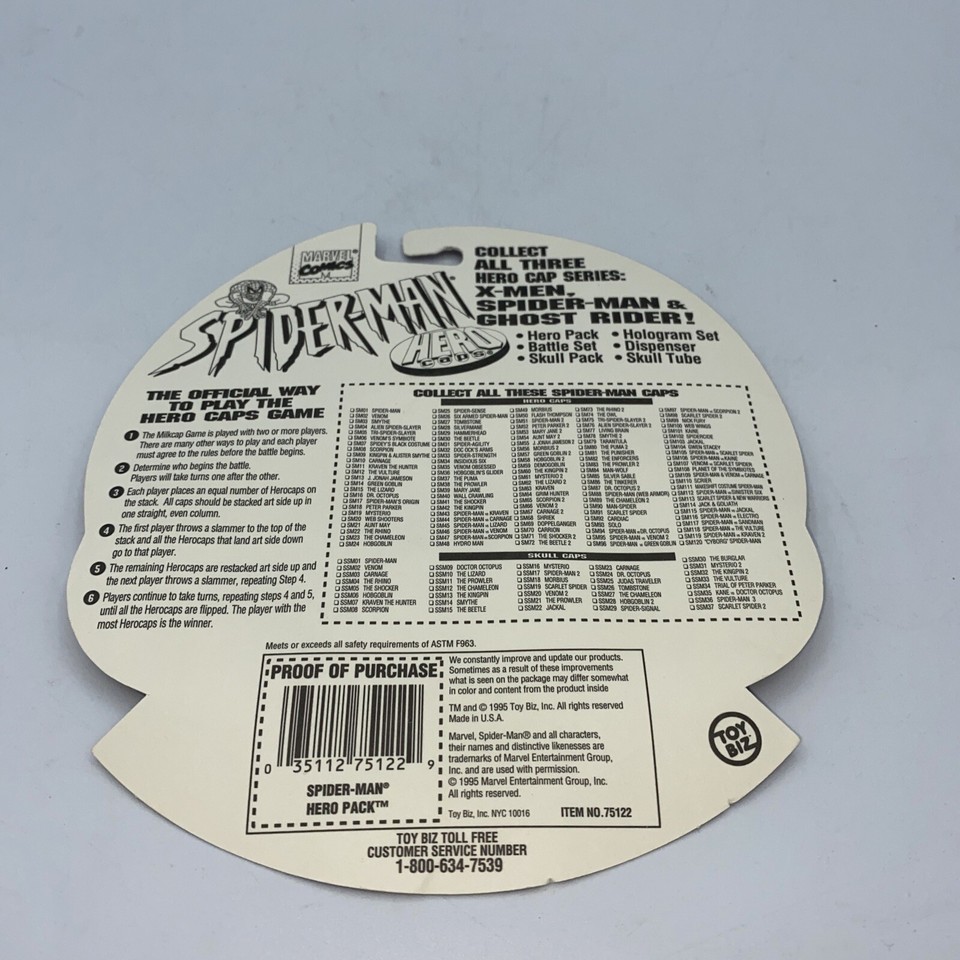 Vintage Spider-Man Hero Caps Pogs Slammer Herocaps Pog Toy Biz ...