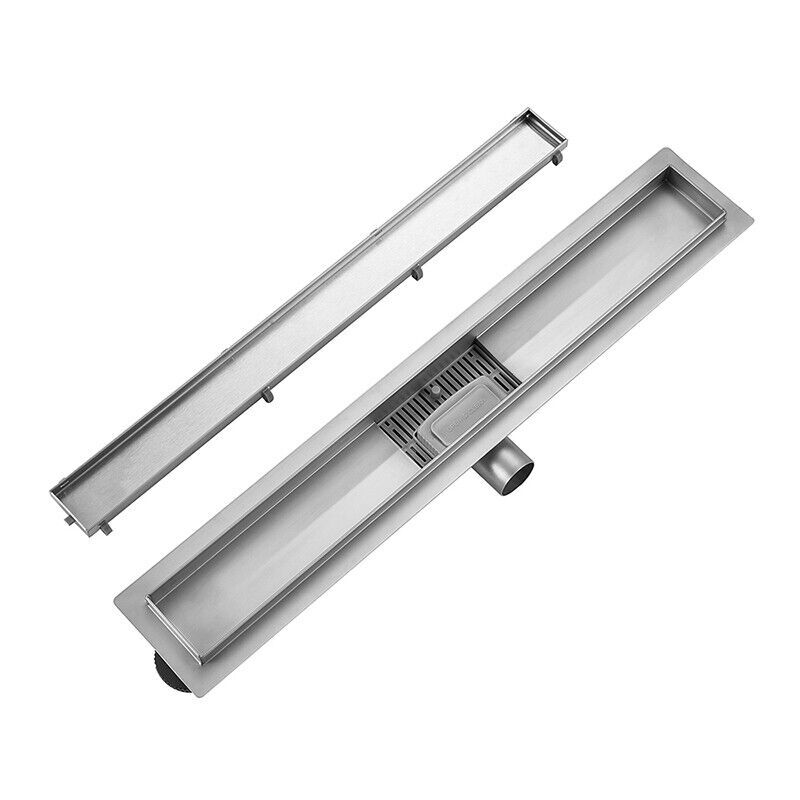 LINEAR SHOWER DRAIN STAINLESS STEEL WETROOM BATHROOM CHANNEL GULLY TRAP ...