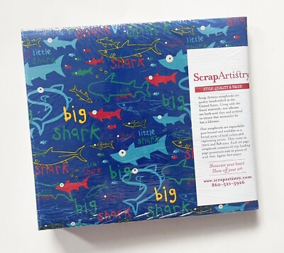 Shark Scrapbook Album, Kid Photo Album, 8 By 8 Photo Book, Shark Photo ...