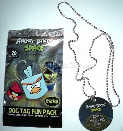 ANGRY BIRDS DOG TAGS SPACE Includes Tag & Chain & Stickers & Checklist ...