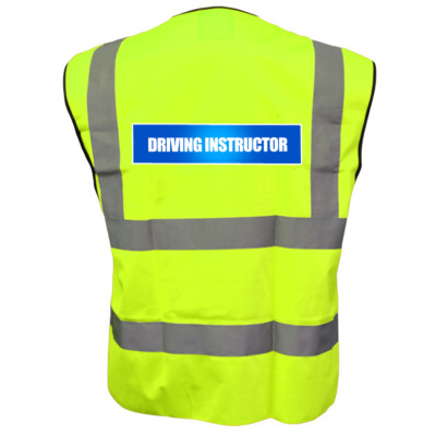 REFLECTIVE HIGH VISIBILITY DRIVING INSTRUCTOR VEST HI VIS VIZ SAFETY ...