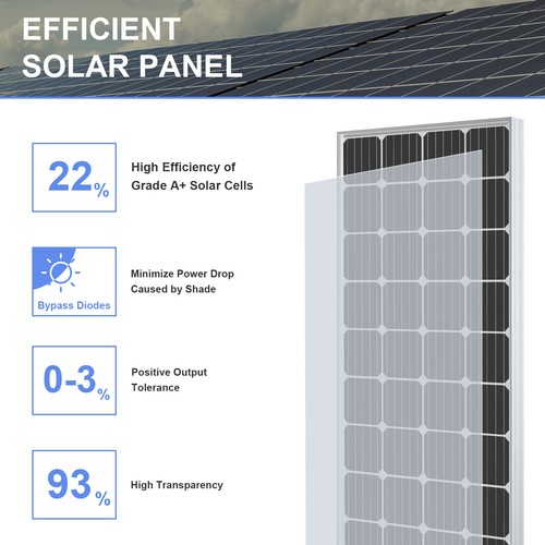 12V 380W 400W Solar Panel 300Watt Mono Caravan Camping Power Battery ...