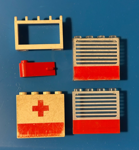 Lego vintage 6680 ambulance window panel roof hinge door used condition ...