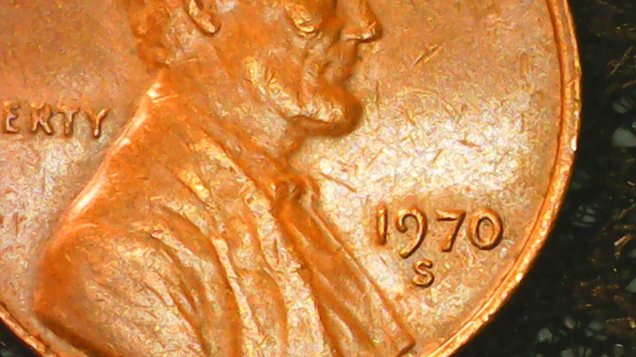 1970-S -large date /DDO Lincoln penny- strong doubling on "date" and ...