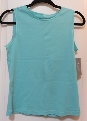 CHRISTOPHER & BANKS SLEEVELESS TANK SHELL AQUA BLUE SIZE PETITE SMALL ...