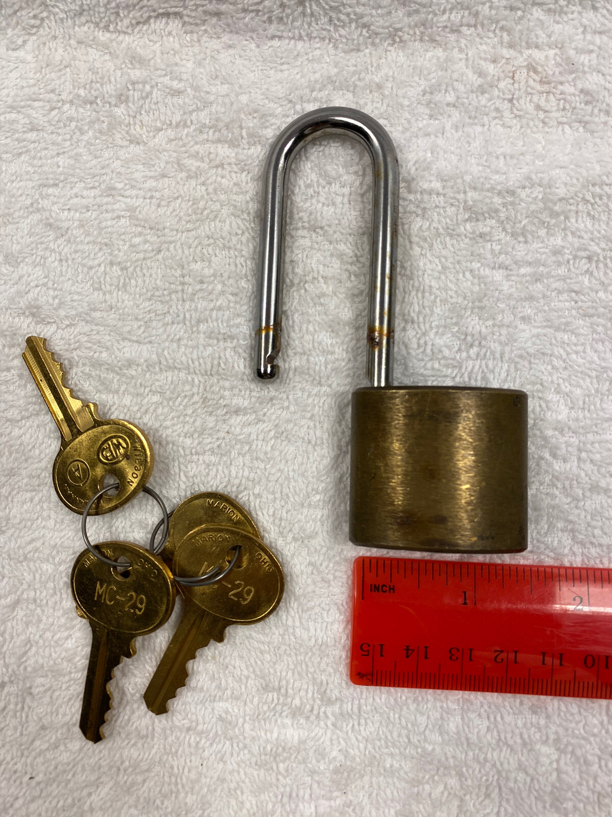 Vintage Wilson Bohannan WB Padlock With Key Locksport Brass Lock Long 4 ...