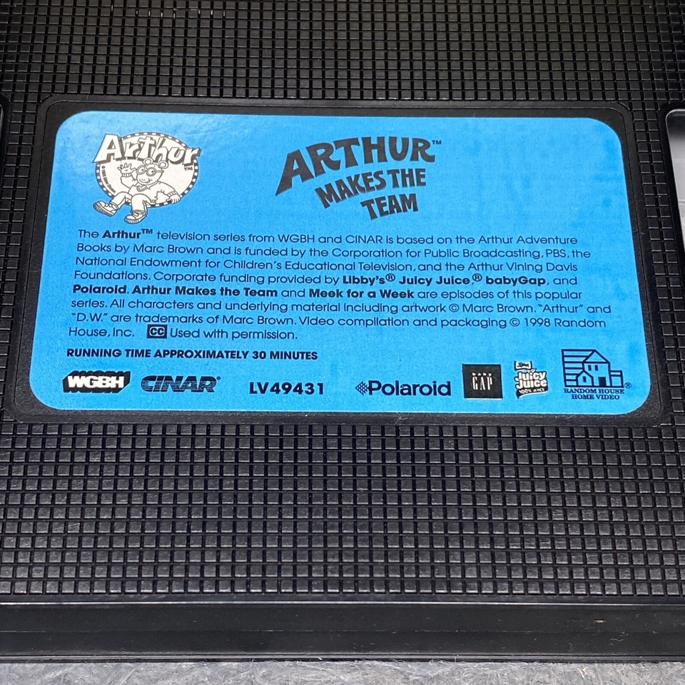 Arthur Makes The Team & Meek For A Week VHS 1998 Random House Animation ...