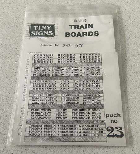 GWR TRAIN BOARDS OO/4mm scale Tiny Signs ref. 23 - Sealed | eBay UK