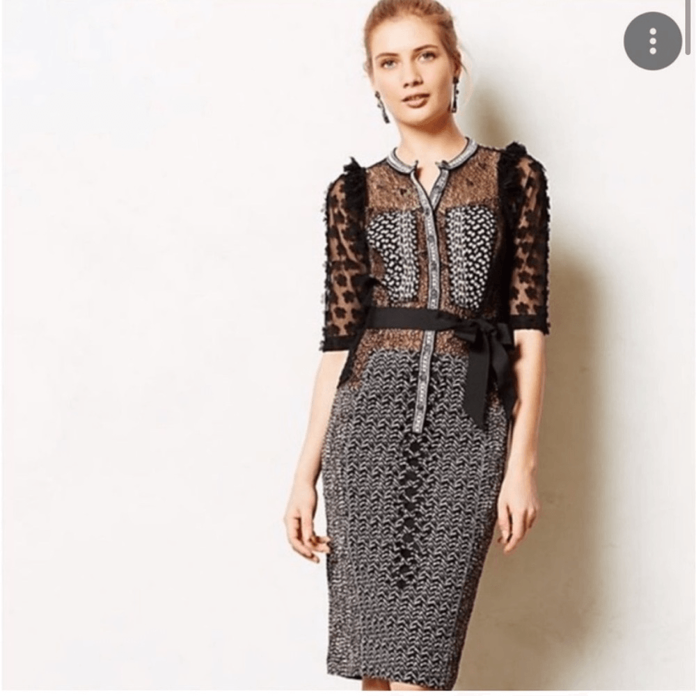 Beguile Byron Lars Anthropologie Allusion Sheath Midi Dress Size 2 | eBay