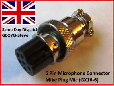6 Pin Microphone Connector Mike Plug Mic (GX16-6) | eBay UK
