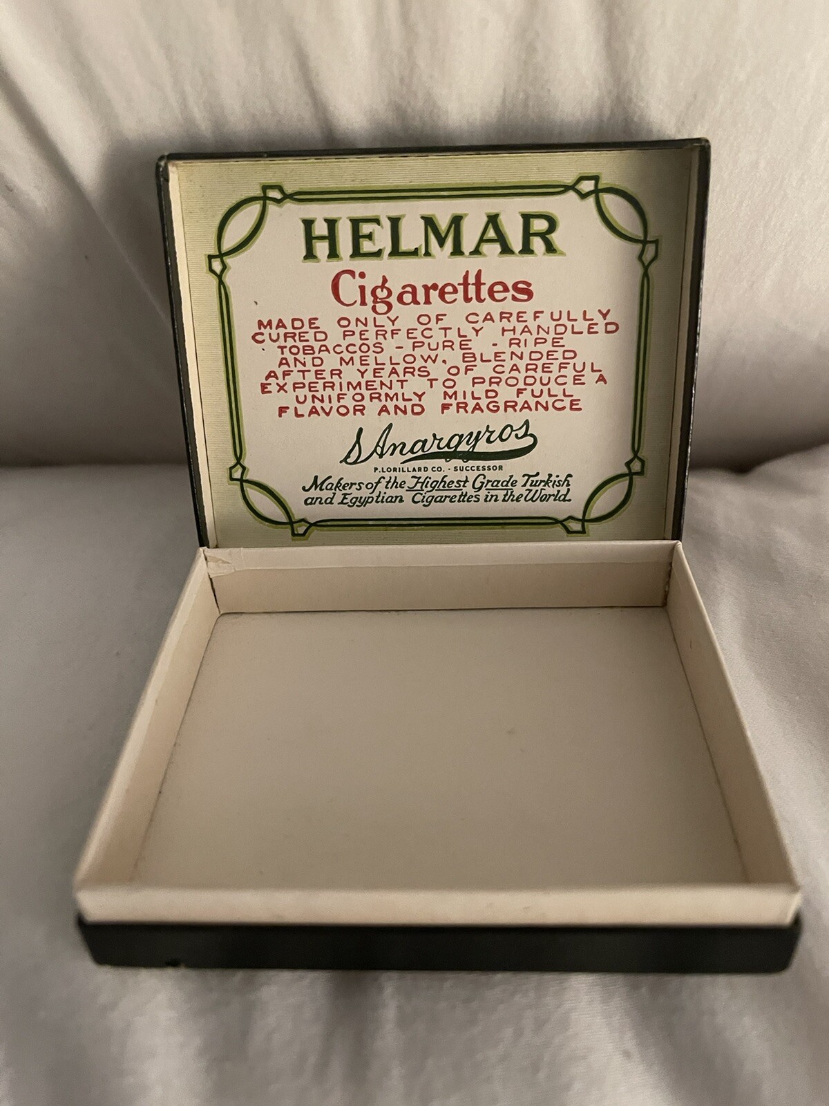 Vintage Cardboard Box Advertisement HELMAR CIGARETTES Egyptian Graphics ...