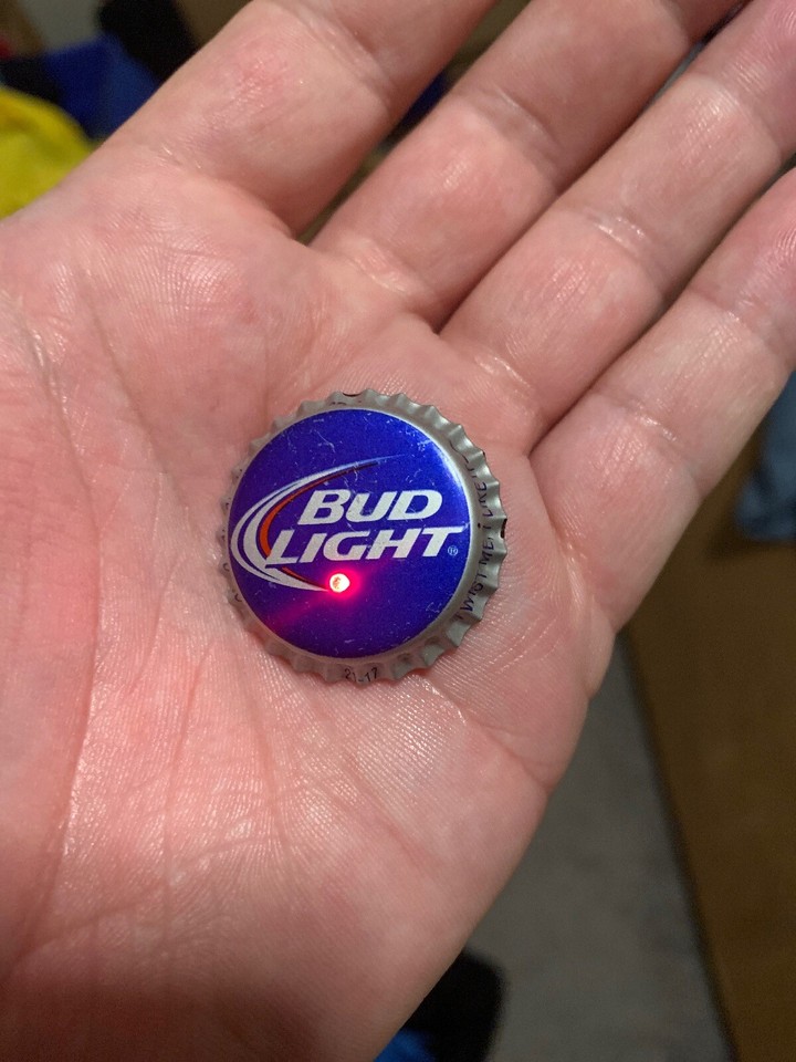 Bud Light Beer Light Up Flashing LED Bottle Cap Pin. NEW!! RARE!! | eBay UK