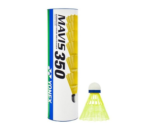 Yonex MAVIS-350 Blue Cap 6 Pics Nylon Shuttlecock Badminton Yellow ...