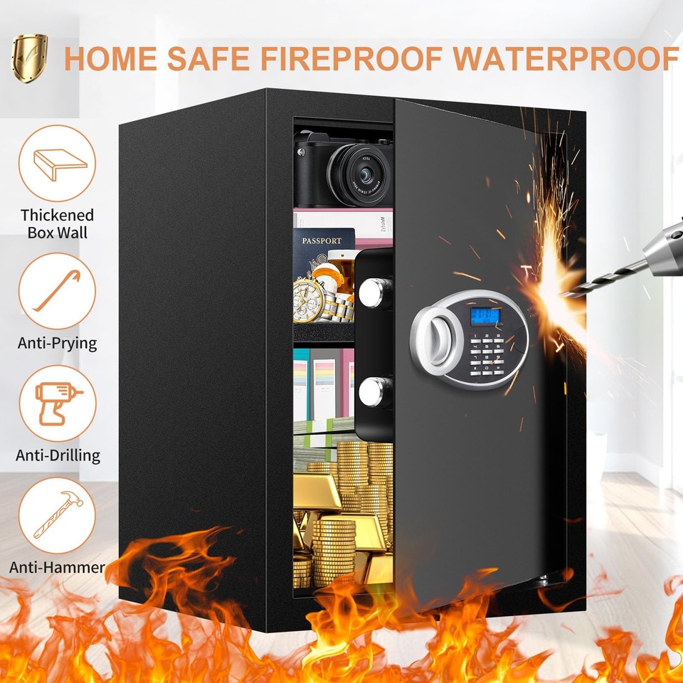 3.3 Cubic Feet Home Safe Fireproof Waterproof, Digital Home Security ...