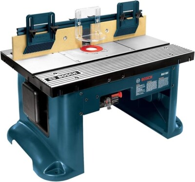 BOSCH RA1181 Benchtop Router Table 27 in. x 18 in. Aluminum Top with 2. ...