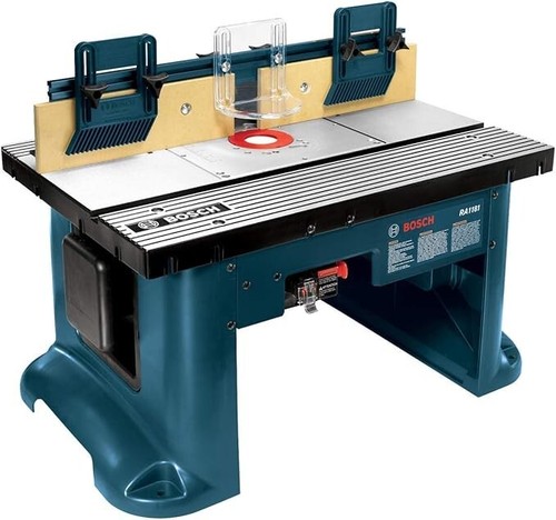 BOSCH RA1181 Benchtop Router Table 27 in. x 18 in. Aluminum Top with 2. ...