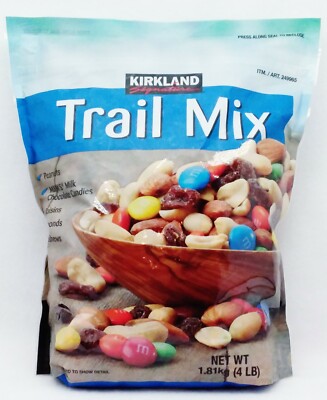 1 BAG Kirkland Signature TRAIL MIX Peanut m&m's Candy Raisin Almond ...