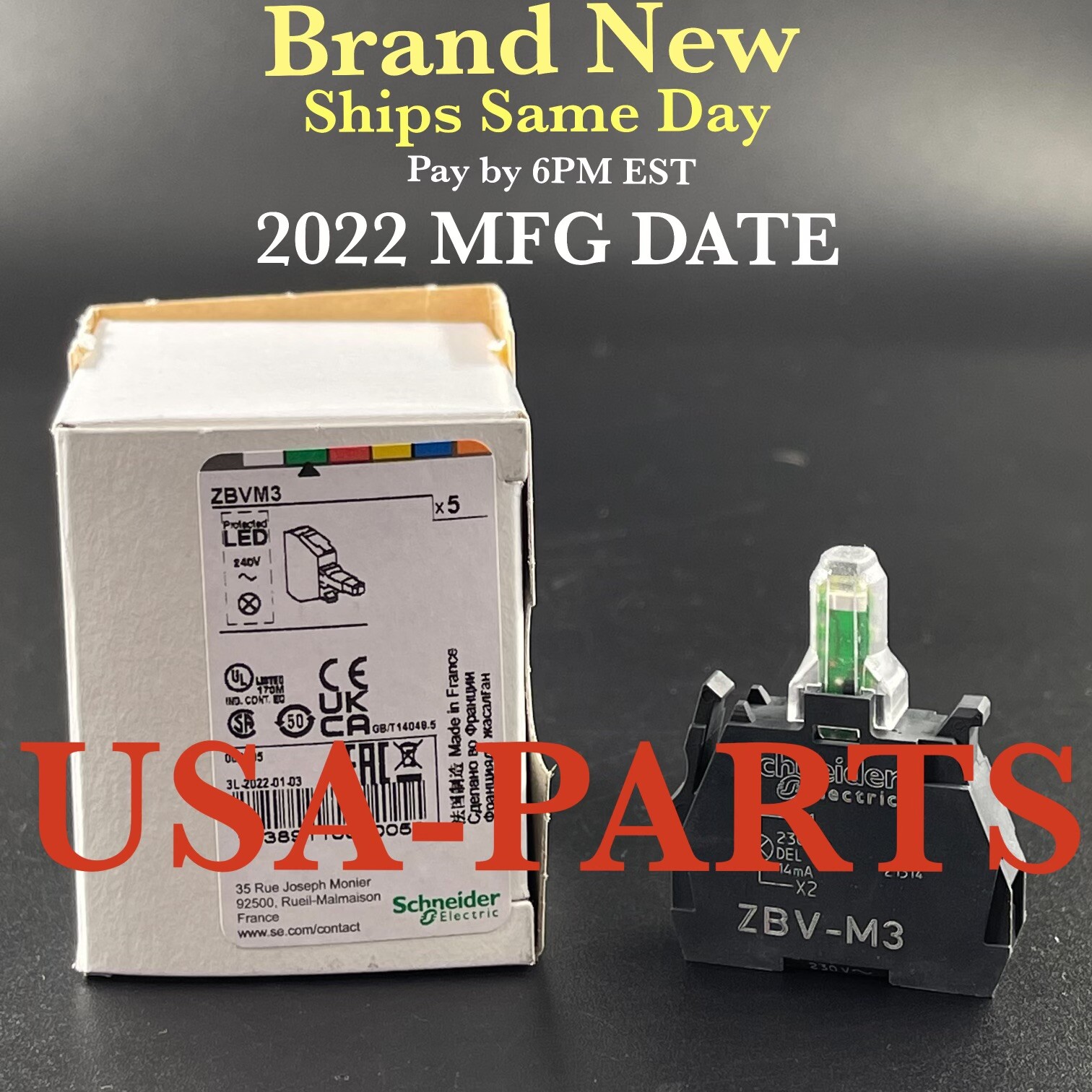 Schneider Electric ZBV M3 0090005 Protected Green LED Light Module ...