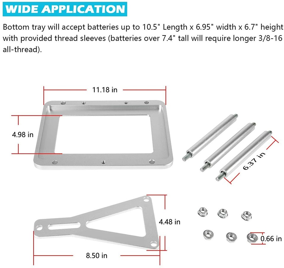 Universal Battery Tray Hold Down Trunk Box 551181 For Optima Race ...