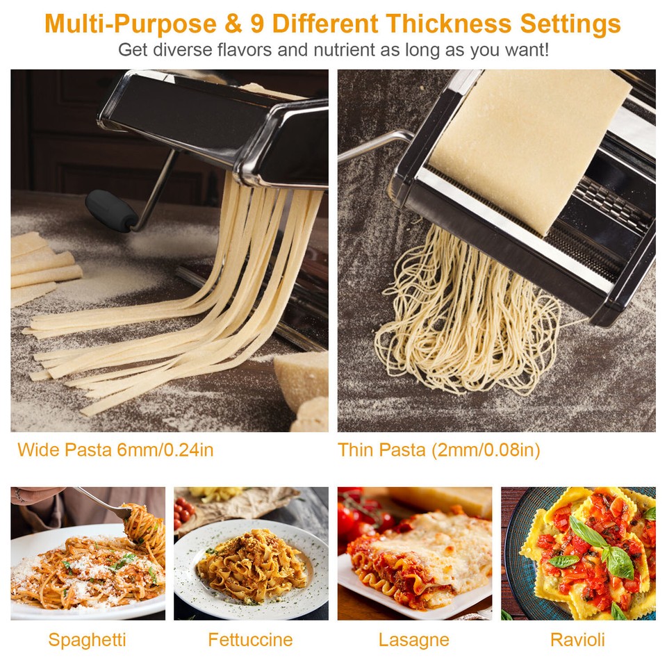 Pasta Maker Machine Adjustable Thickness Noodles Maker for Pasta ...