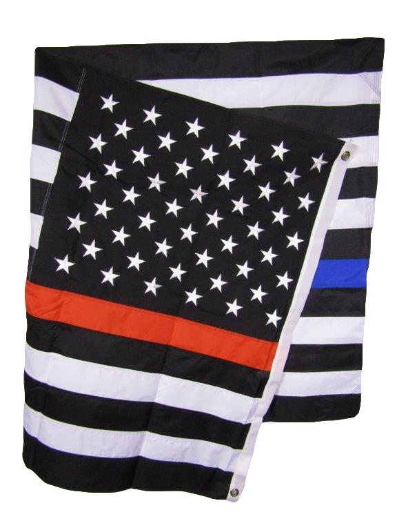3x5 Embroidered USA Police Fire Thin Blue Red Line Rough Tex 300D Nylon ...