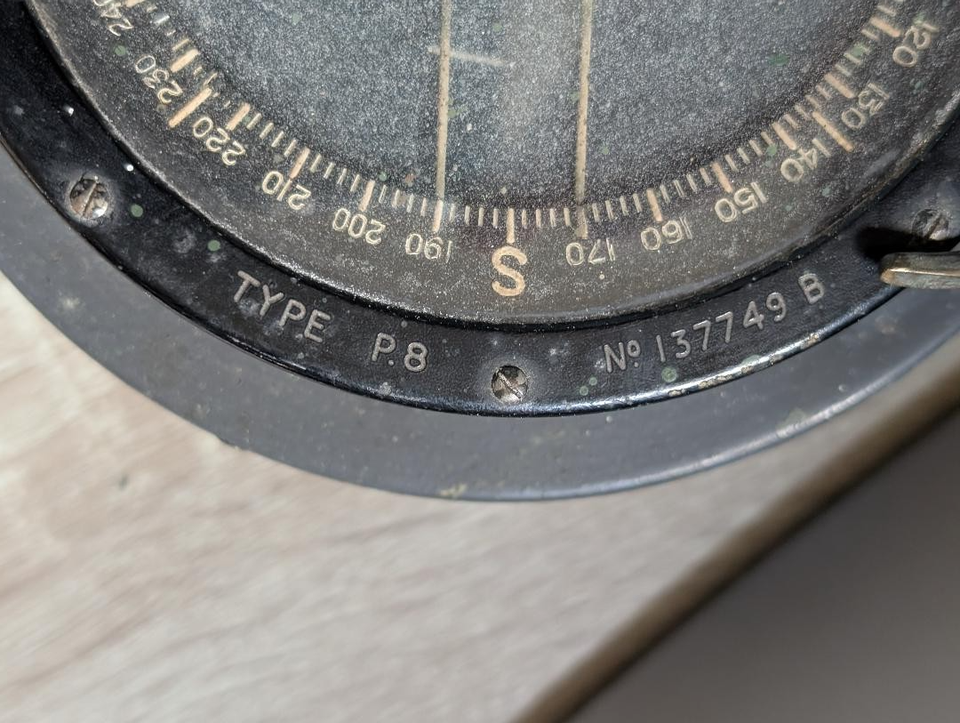 Vintage WW2 - RAF P.8 Compass Instrument - Spitfire/Hurricane - 1940 No ...