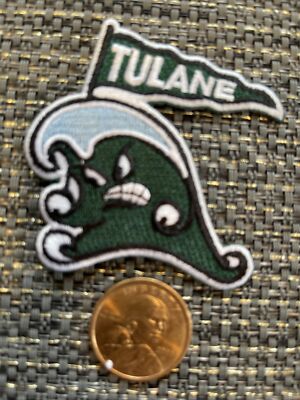 Tulane Green Wave Vintage Embroidered Iron On Patch Old Stock 3” X 2.5 ...