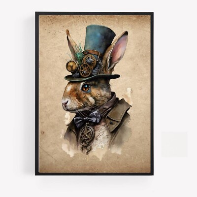 steampunk rabbit Print Picture Poster Unframed A4 dapper vintage fancy ...