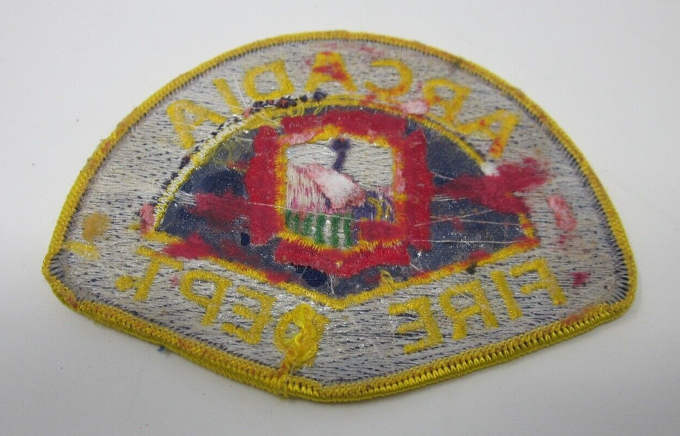 ARCADIA Fire Fighter Department firefighter patch rare truck California ...
