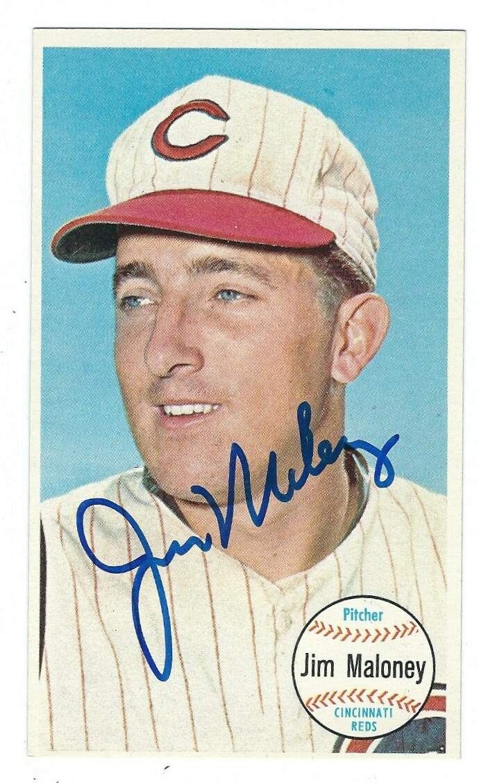 Autographed 1964 Topps Giant Jim Maloney Cincinnati Reds card w/COA | eBay