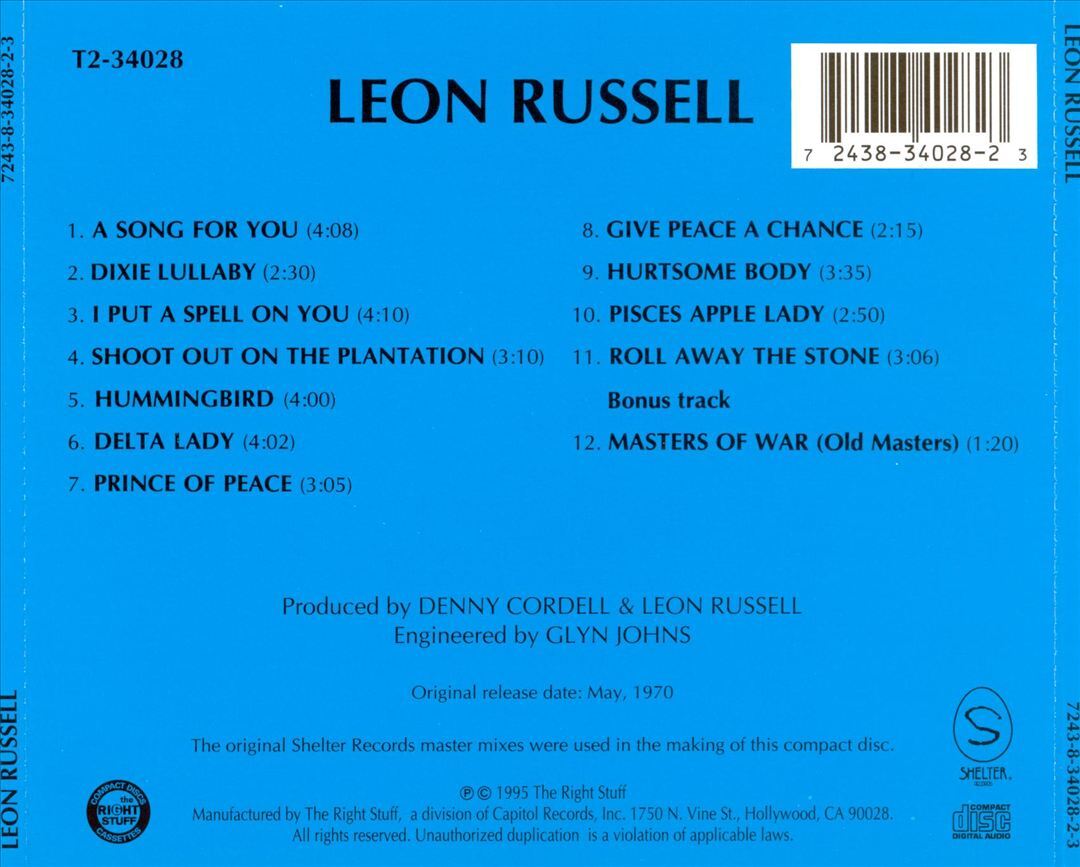 LEON RUSSELL - LEON RUSSELL NEW CD 724383402823| eBay