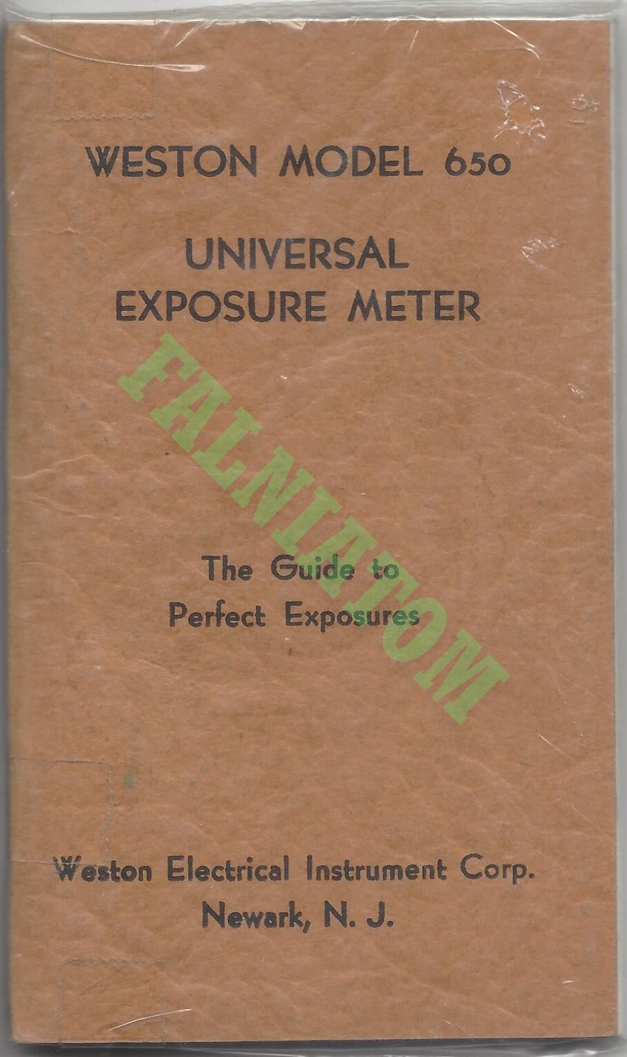Vintage Weston Model 650 Universal Exposure Meter Manual | eBay