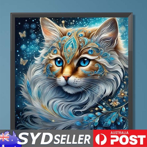 5D DIY Full Round Drill Diamond Painting Gem Cat Kit Home Decor Art ...