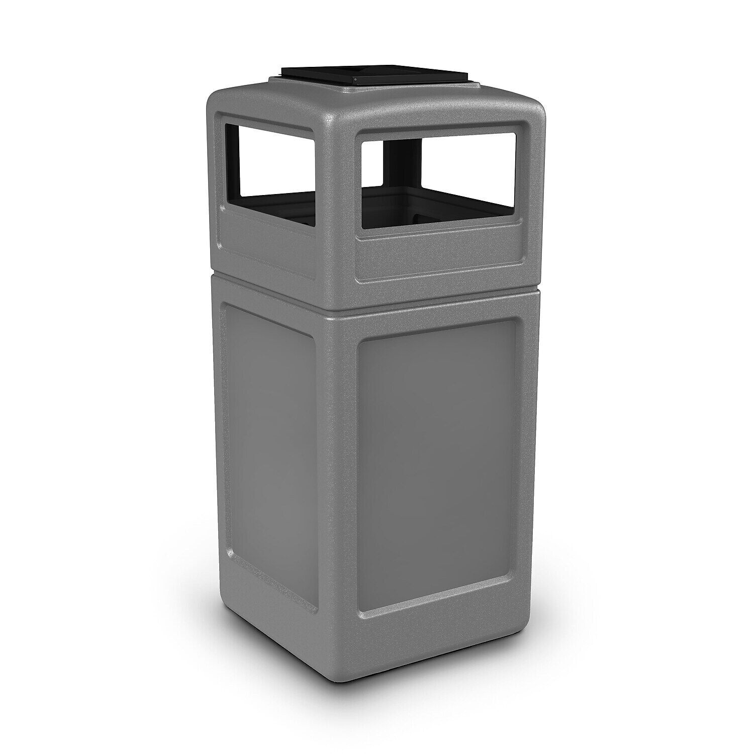 Commercial Zone Square Trash Container 42 Gallon - Gray (73300399) for ...
