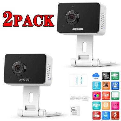 2PACK 1080P Zmodo Cam Surveillance Security Camera Indoor Outdoor Wifi ...