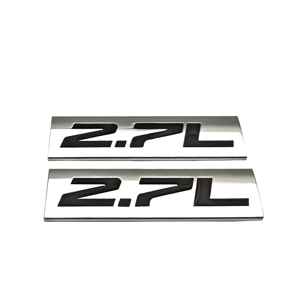 2x Chrome Metal Silver&Black 2.7L Logo Embelm Door Fender 2.7 Auto ...