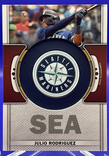 2023 Topps JULIO RODRIGUEZ Commemorative Team Logo Patch Relic MARINERS ...