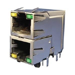 2Pcs RJSAE-5F80-02 Modular Connectors / Ethernet Connectors Stacked Mod ...