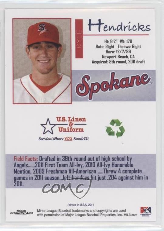 2011 Grandstand Spokane Indians Kyle Hendricks | eBay