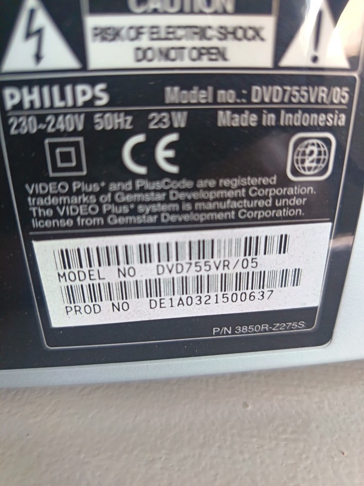 Philips DVD755VR DVD Player and CD Recorder Combo VHS , with remote ...
