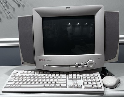 VINTAGE COMPAQ Presario 1425 14” Color Monitor PC W/ Keyboard & Mouse ...