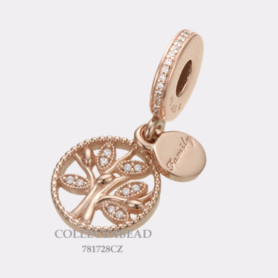 Authentic Pandora Sterling Silver Rose Family Heritage Dangle CZ Bead ...