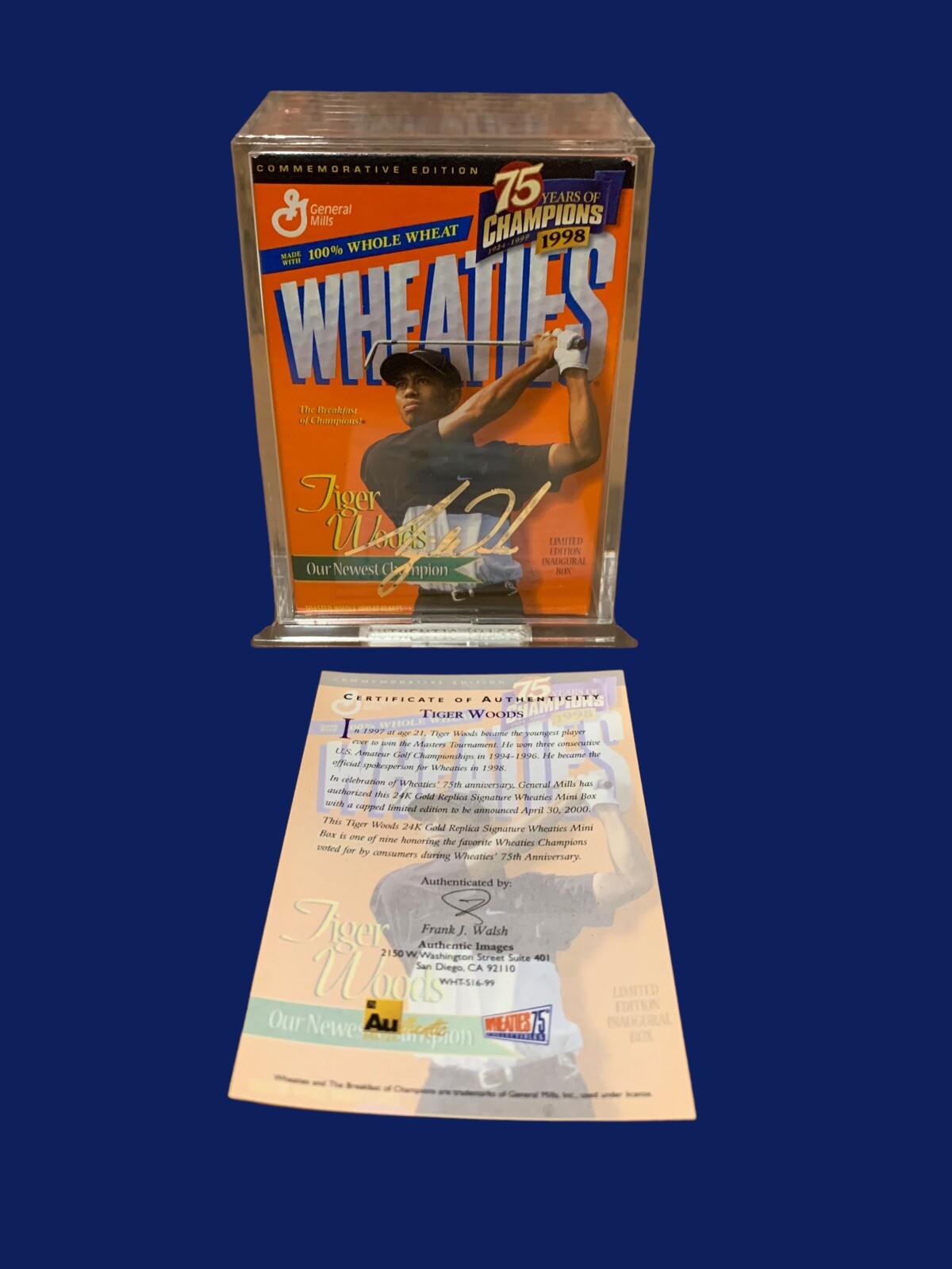 1999 75th Wheaties Collectibles 24K Gold Signature Mini Cereal Box ...