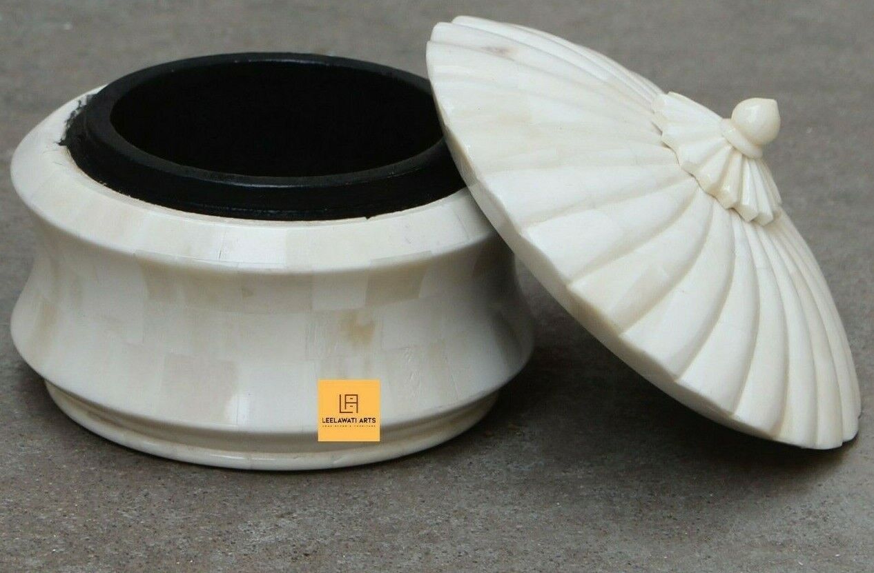 White Color Home Decorative Carving Round Shape Storage Box | eBay