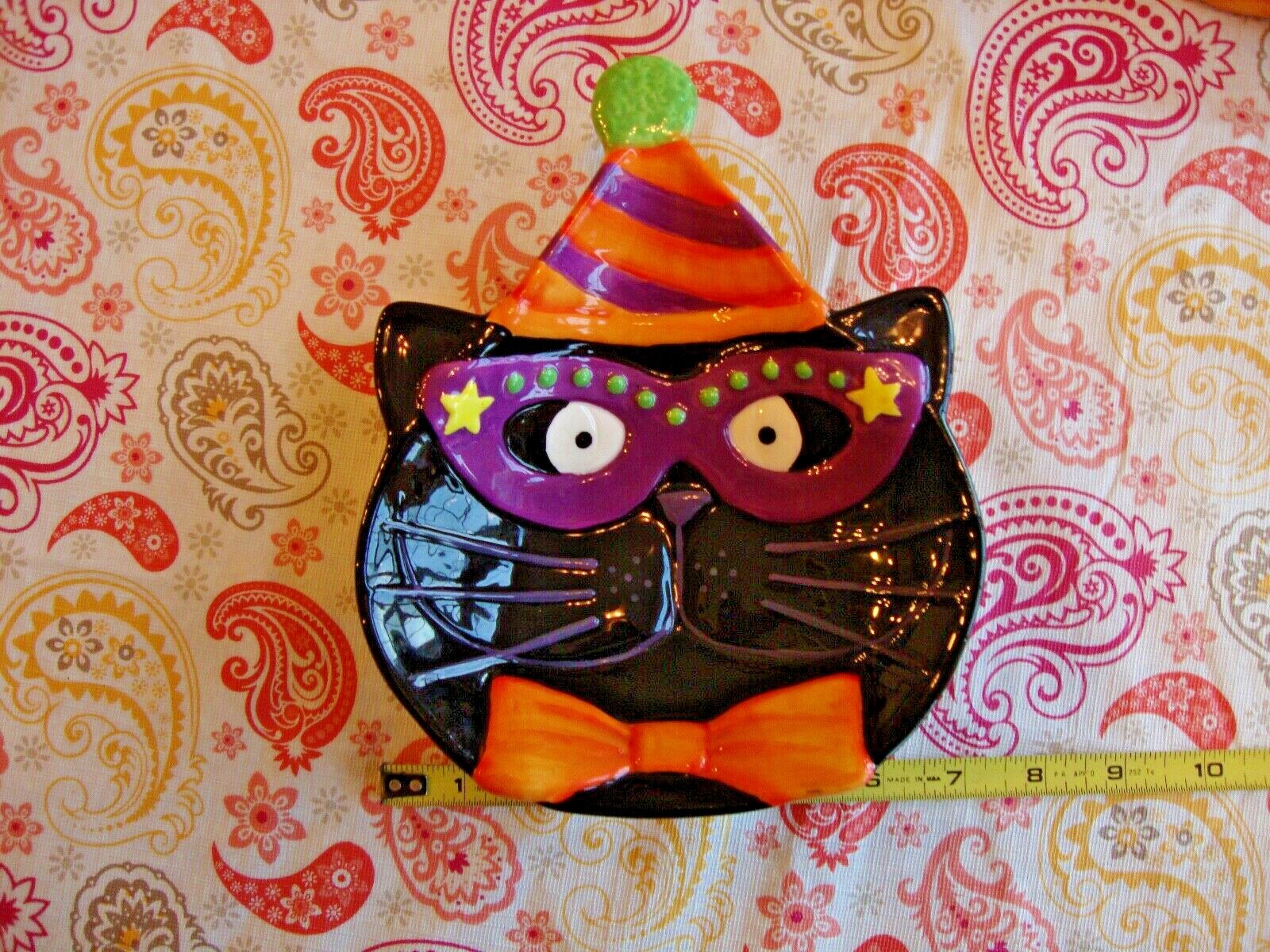 Black Cat Candy dish, Halloween, Mardi Gras, Cat Dish! | eBay