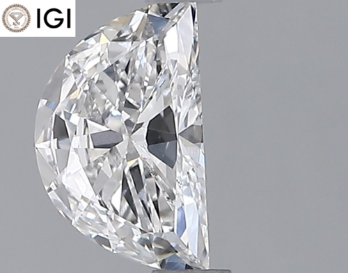 IGI Certified 0.71 Ct Half Moon Cut Lab Grown CVD Diamond F Color VVS2 ...