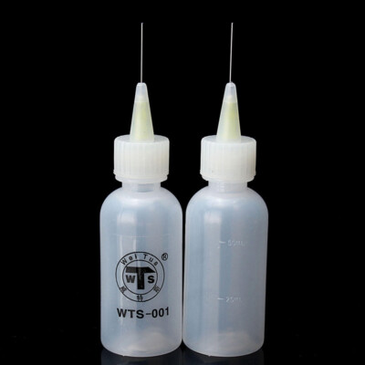 Two 50ml empty bottles stainless steel tip dispenser for Liquid ...
