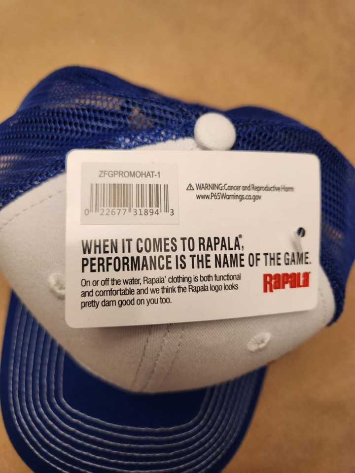 Rapala Fishing Trucker Cap Hat SnapBack White Blue | eBay